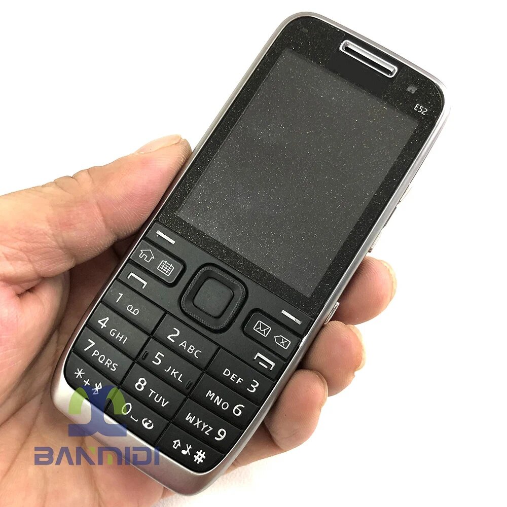 Оригинальный мобильный телефон E52, разблокированный Bluetooth, WIFI, GPS, 3G, русская, арабская ивритская клавиатура, старый телефон, сделано на 2009, 3 цвета Simple Set, Черный, Black