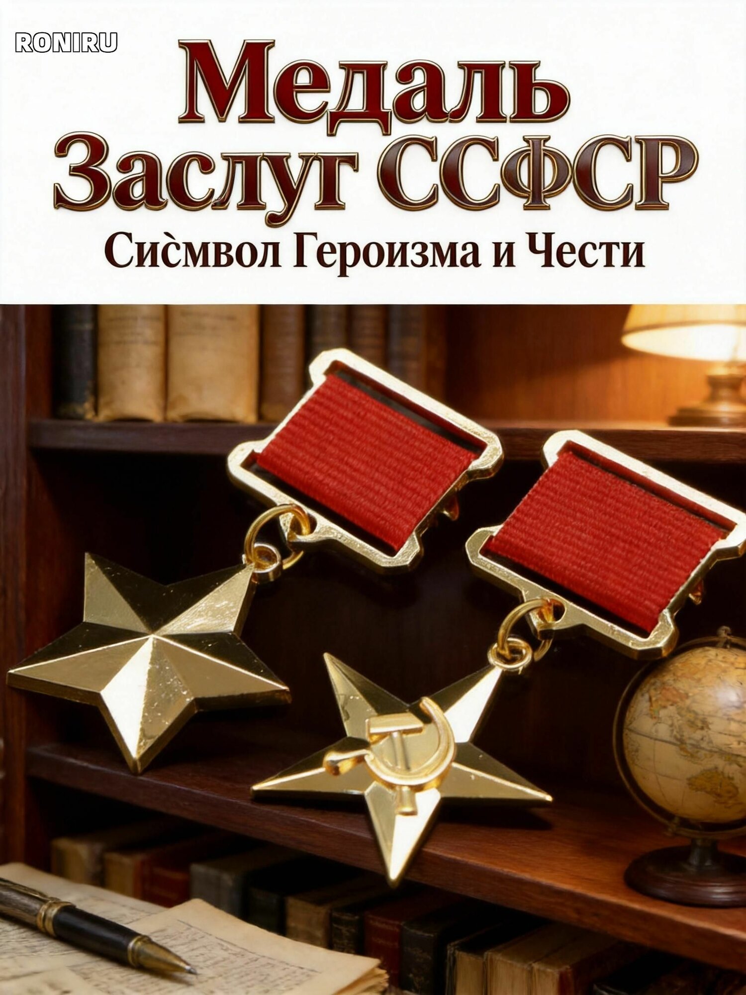 Сувенирная копия знака Героя Социалистического Труда Советского Союза, золотая медаль Серп и Молот, металл