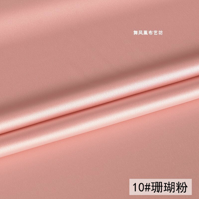 Однотонная двусторонняя ацетатная атласная ткань, глянцевая имитация шелка, дышащая, гладкая ткань для платьев