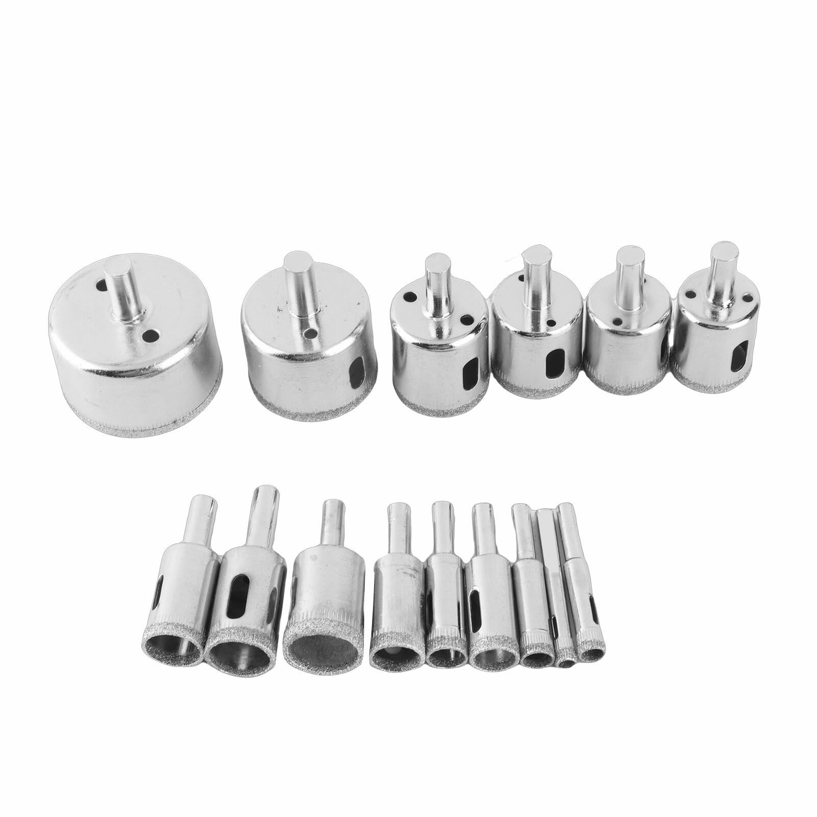 Набор сверл с алмазным напылением 15 шт, для стекла, керамики, мрамора, гранита