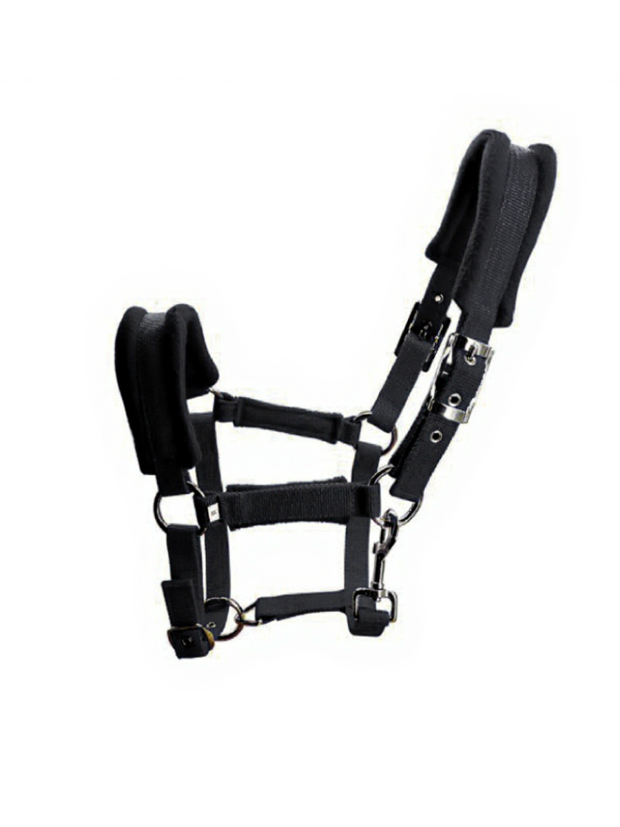 Недоуздок для лошади мягкий, черный