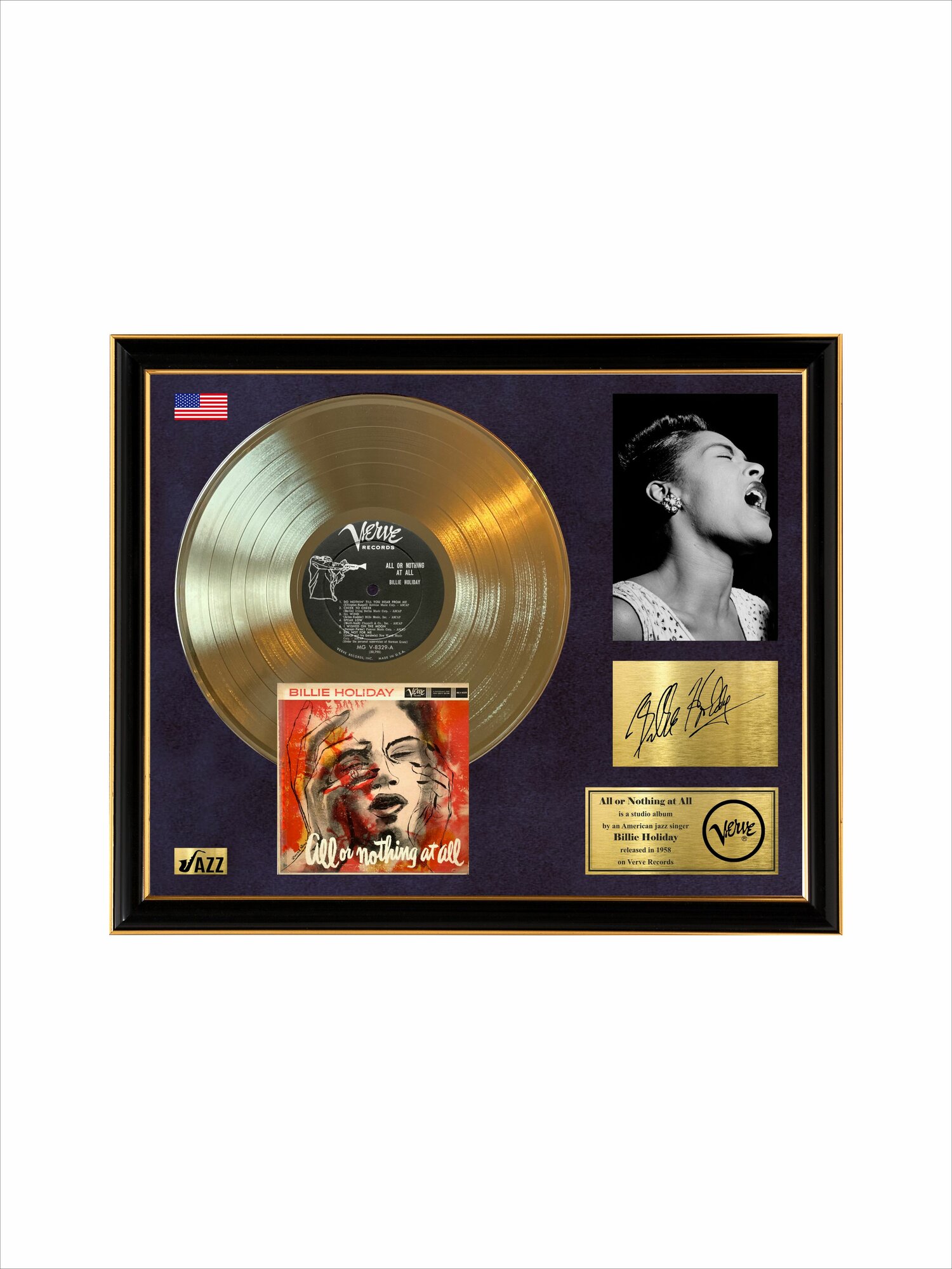 Виниловая пластинка Billie Holiday All or Nothing at All в рамке
