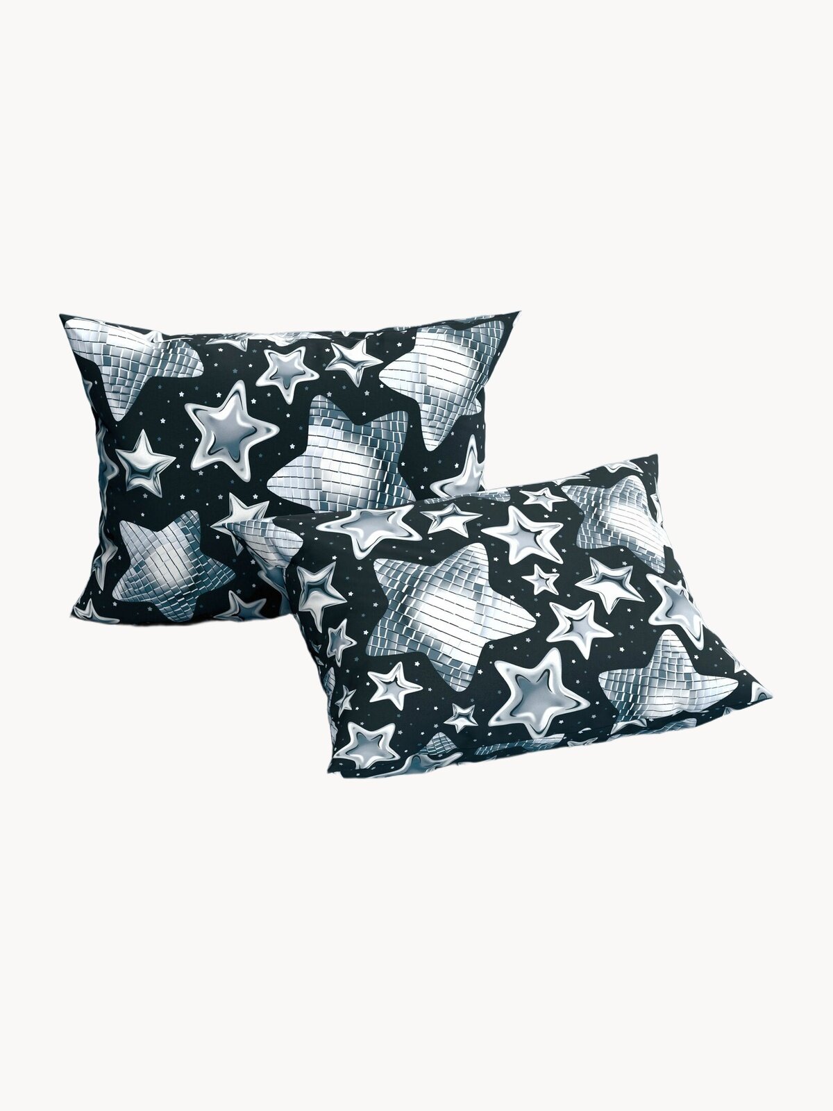 Наволочки 50х70 на молнии - 2 шт. Galtex Звездная ночь черно-белый бязь, 100% хлопок