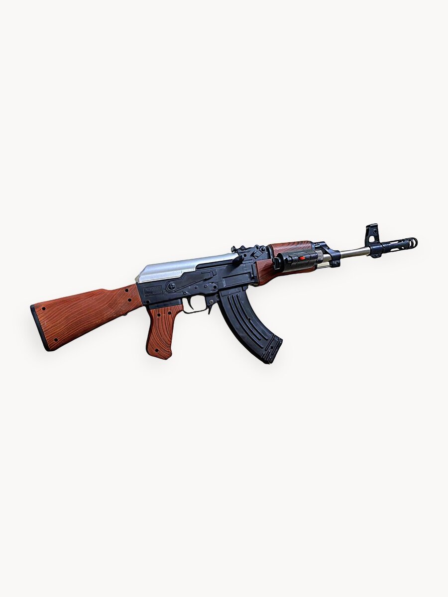 Детский пневматический автомат Калашникова АК-47 с лазерным прицелом (два вида перезарядки)