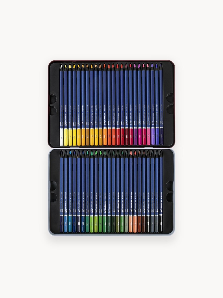 Карандаши акварельные цветные художественные для рисования 48 цвета, 4 мм, металлический кейс, Brauberg Art Premiere, 181924