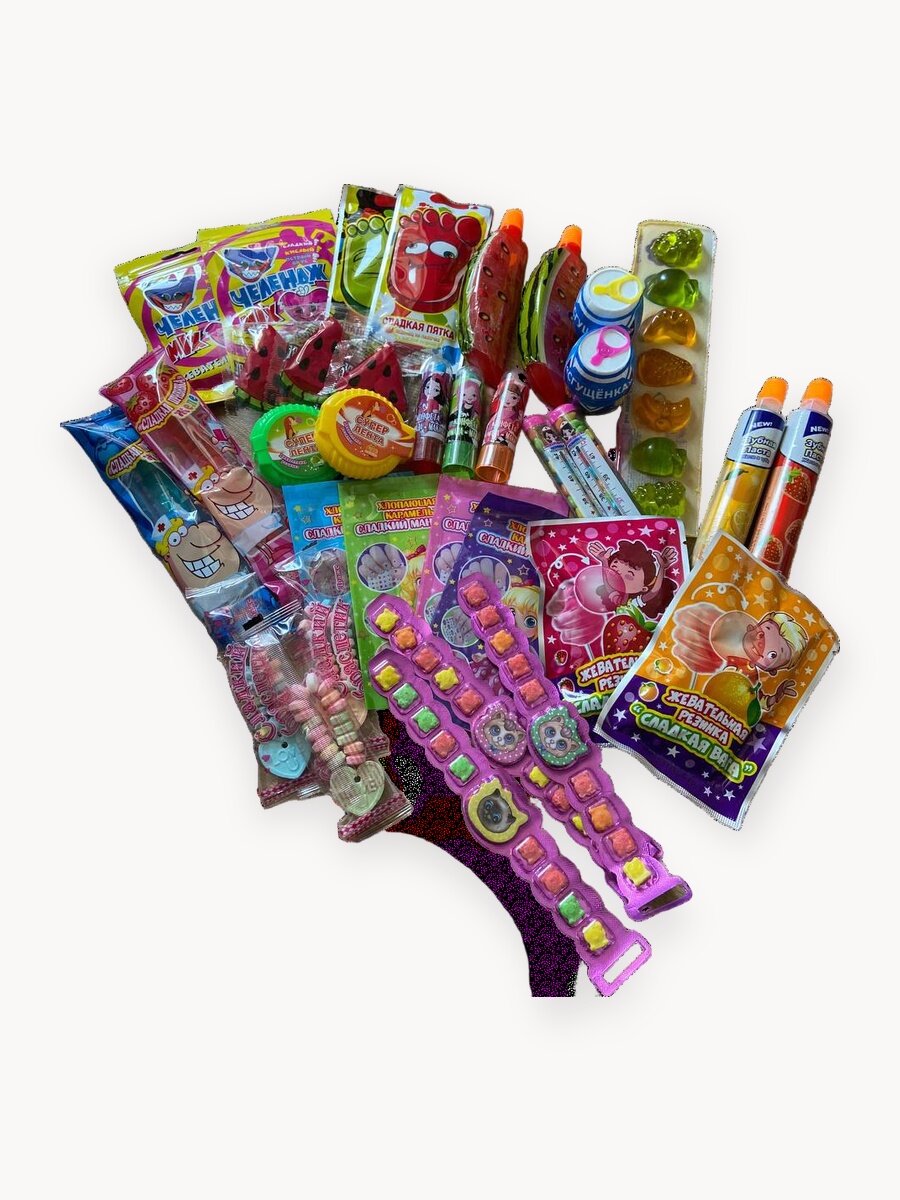 Сладкий мега-бокс "сладкий бьюти бокс"/ Набор конфет ассорти для детей/Подарок для девочки на день рождения
