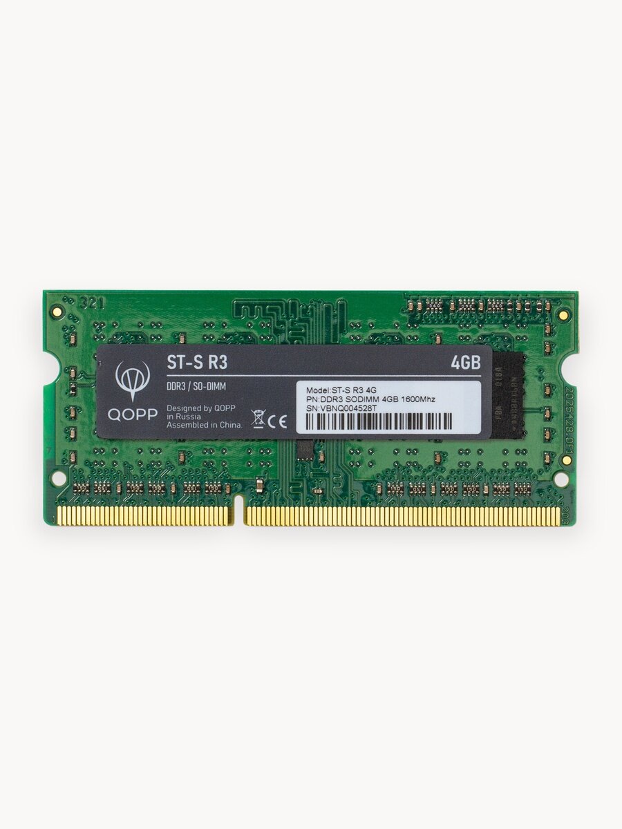 Оперативная память QOPP, DDR3, SODIMM, 8GB, 1600 MHz, для ноутбуков