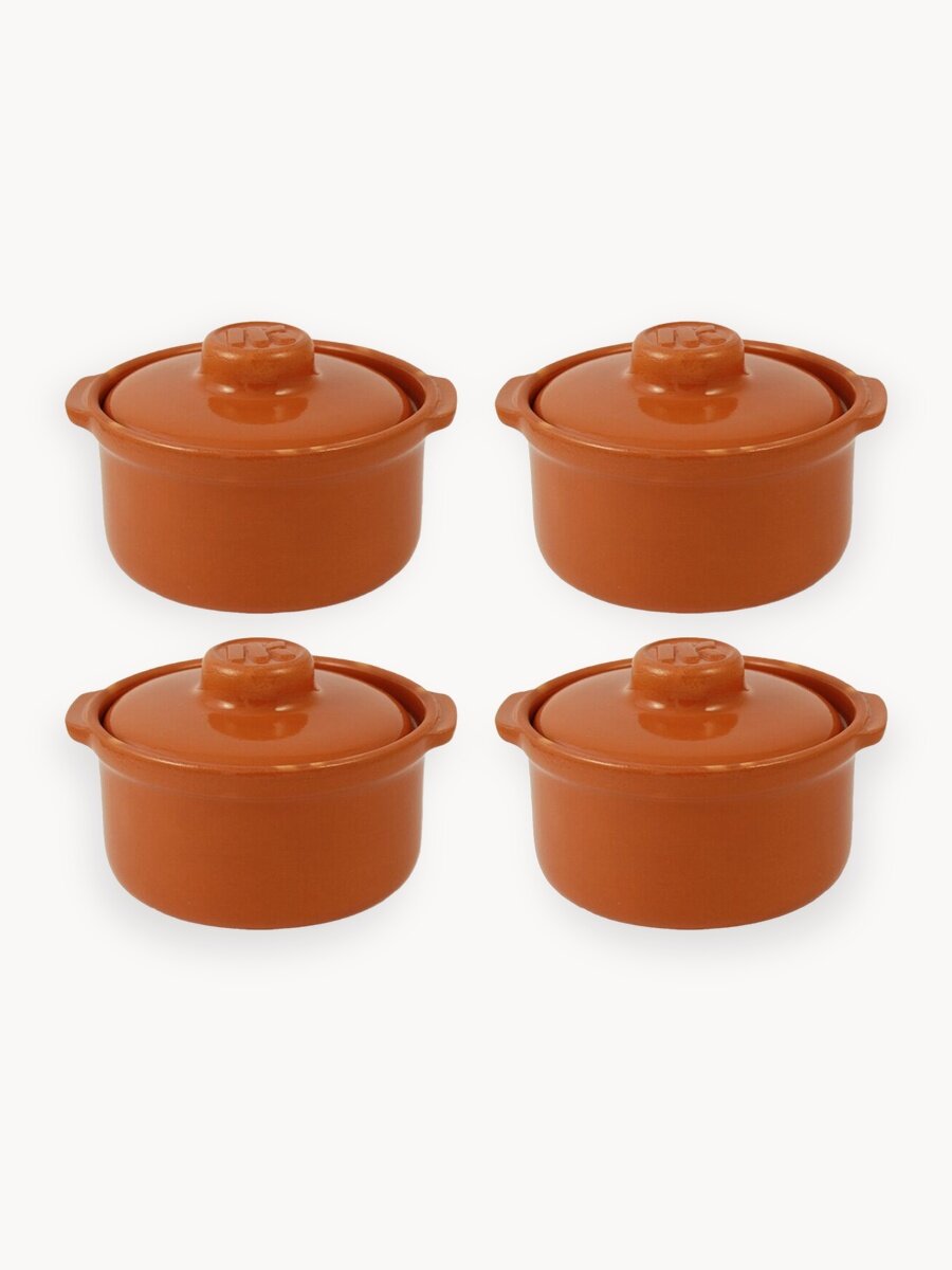 Набор горшков-сотейников Ломоносовская Керамика "Глинка", 0,4 л, 4 шт