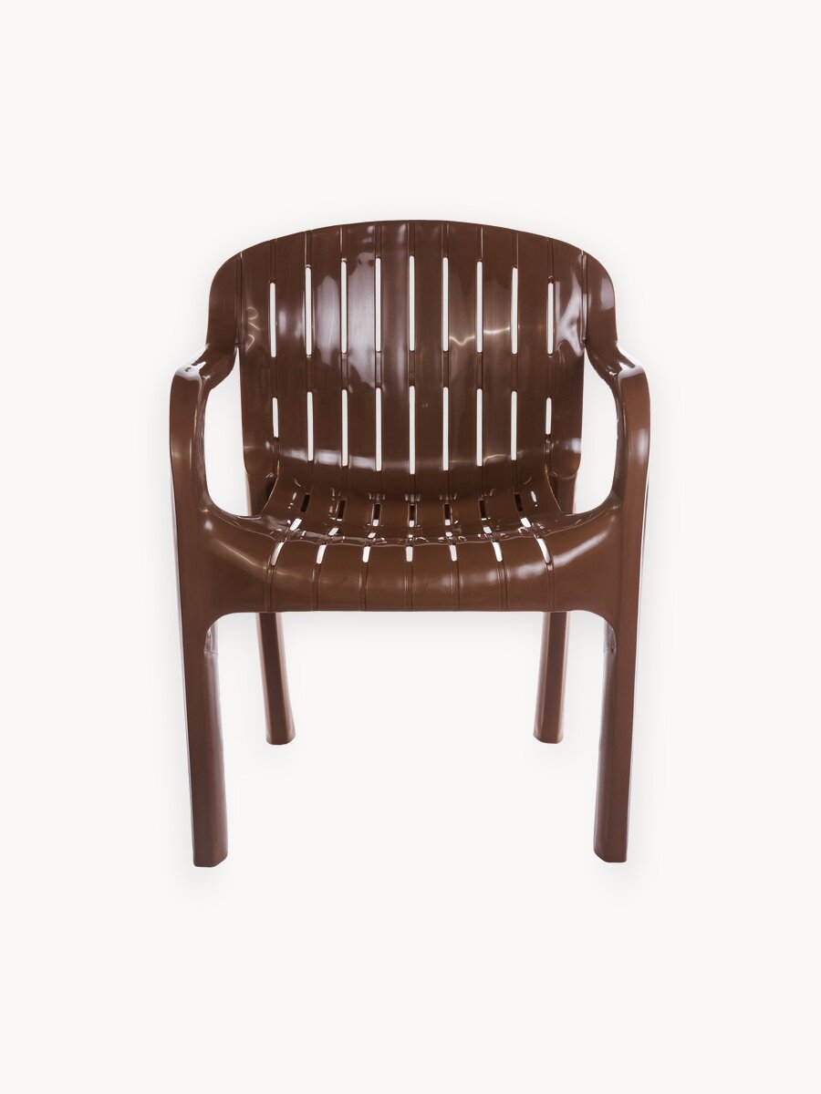 Кресло "Летнее №4", пластиковое, влагостойкое, нагрузка до 200кг, шоколадное