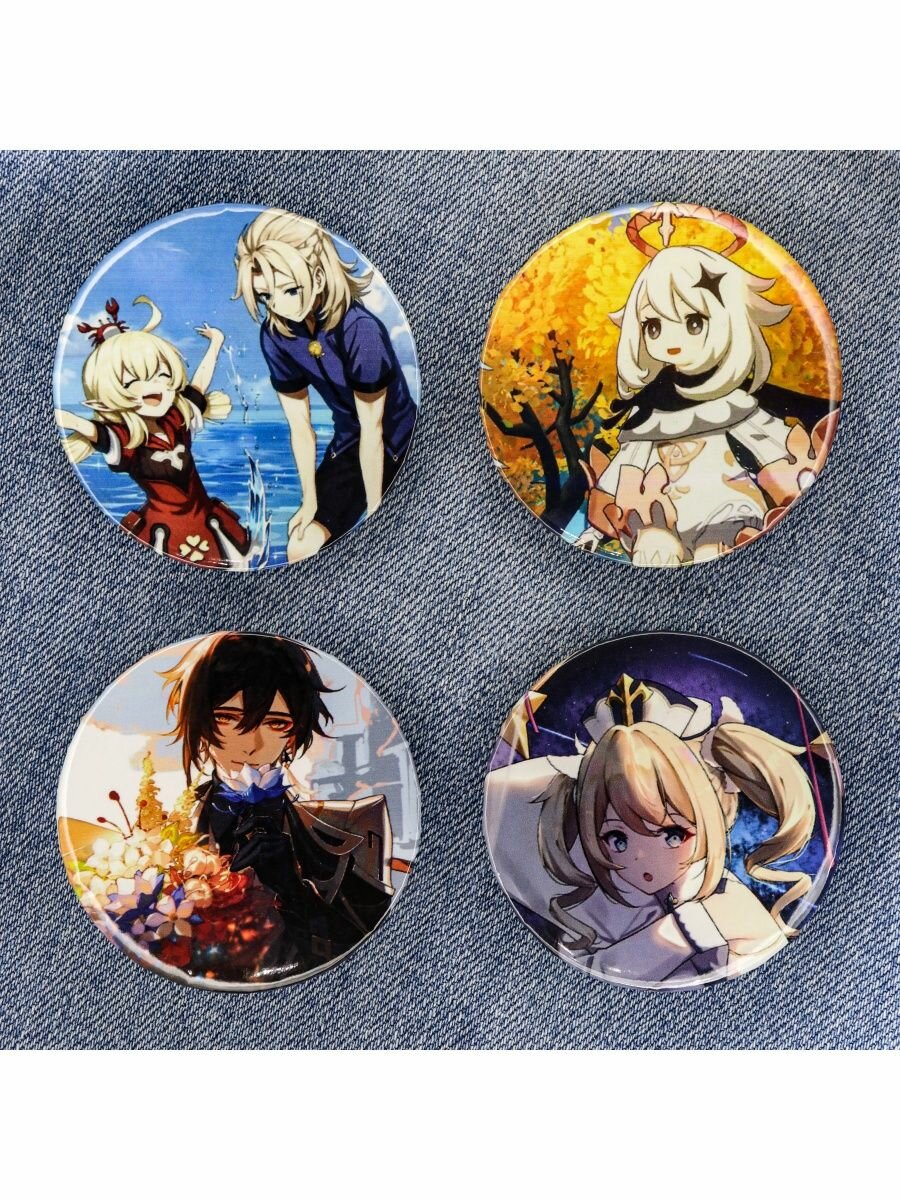 Набор значков аниме серии Genshin Impact