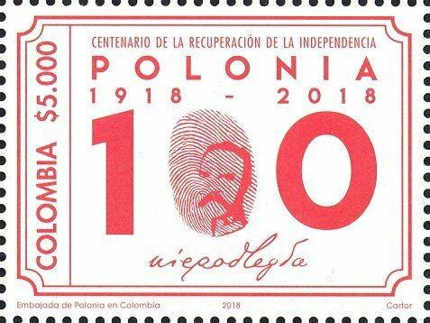 Почтовые марки Колумбия 2018г. "100-летие восстановления независимости Польши" Дипломатия, Лидеры государств MNH