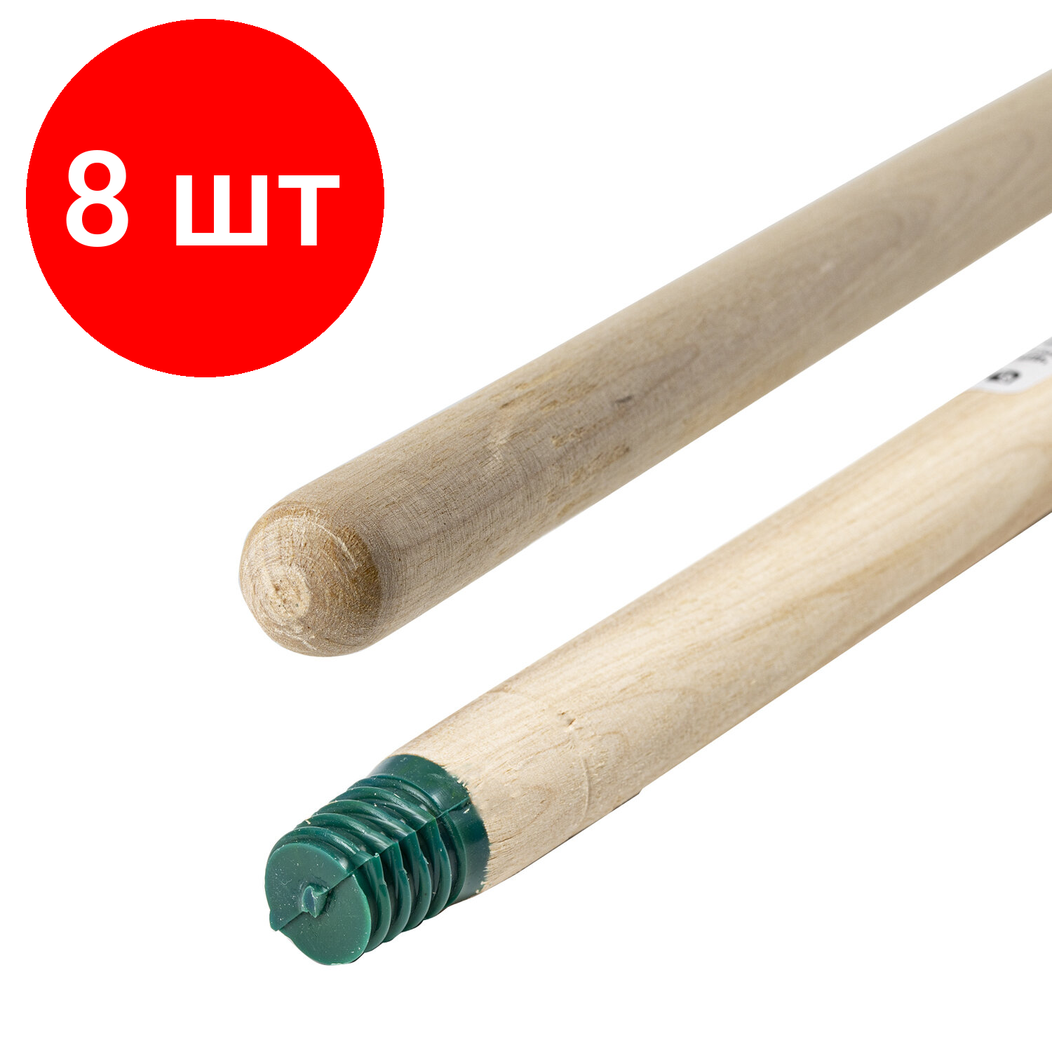 Комплект 8 шт, Черенок для уборочного инвентаря 120 см, деревянный, еврорезьба, универсальный, LAIMA EXPERT, 601829