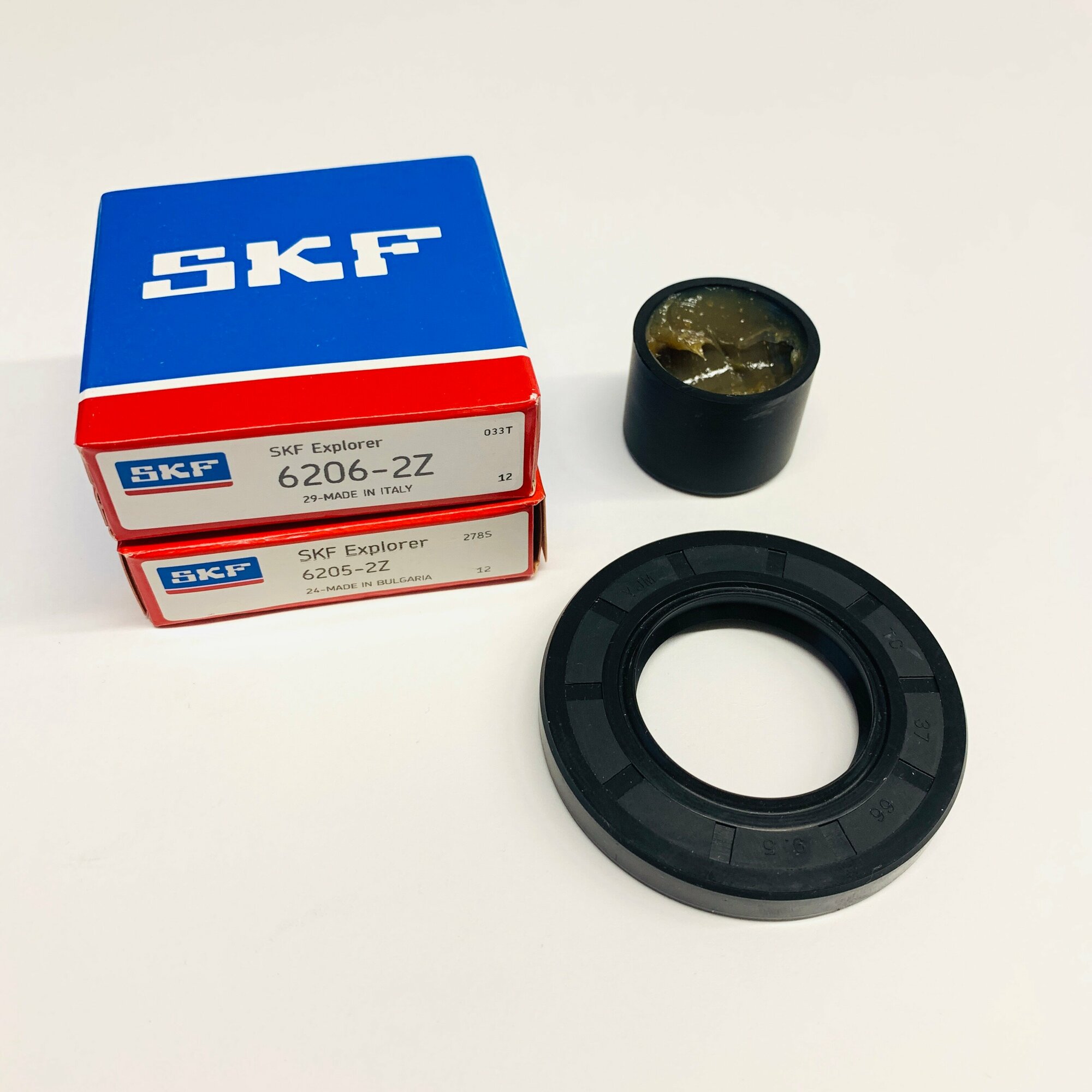 Ремкомплект подшипников бака стиральной машины LG (прямой привод, загрузка до 7 кг.)6205 ZZ , 6206 ZZ , Сальник 37x66x9.5/12