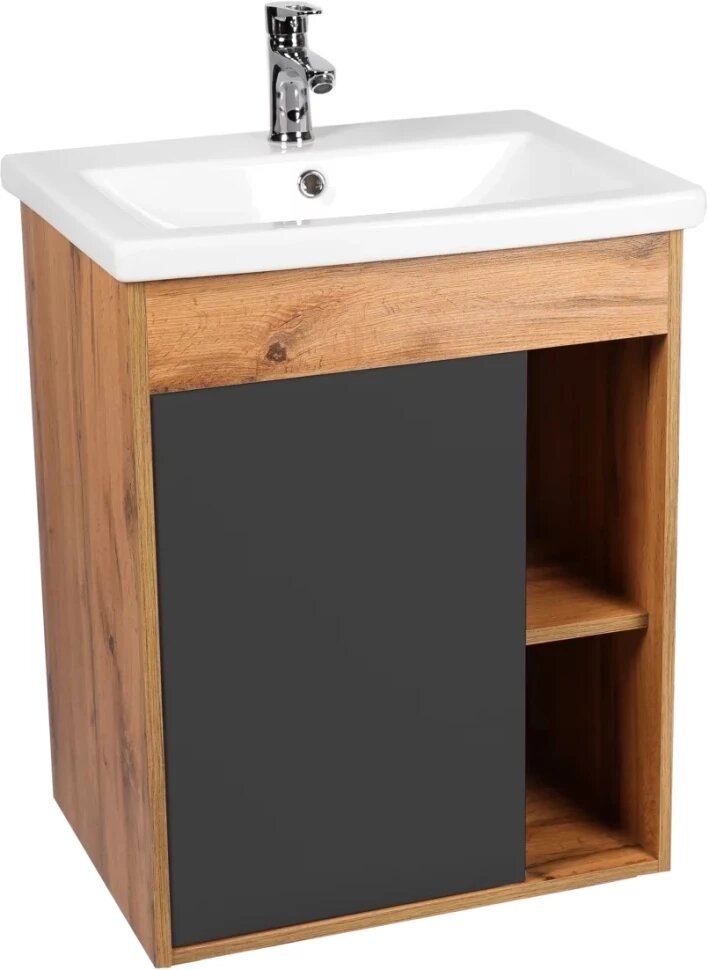 Тумба графит матовый/дуб вотан 65,6 см Viant Бостон VBOS70COG-T1STP