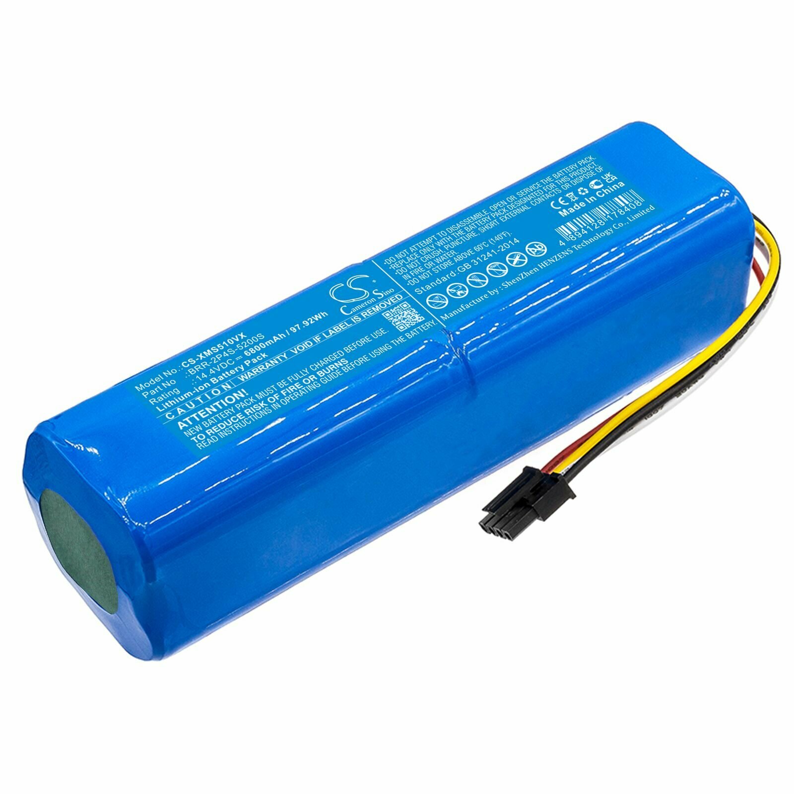 Аккумулятор для пылесоса Dreame D9, Roborock, Xiaomi STYTJ01ZHM, STYTJ02ZHM, BRR-2P4S-5200S; Dreame P2008-4S2P-MMBK - CS-XMS510VX от компании Cameron Sino
