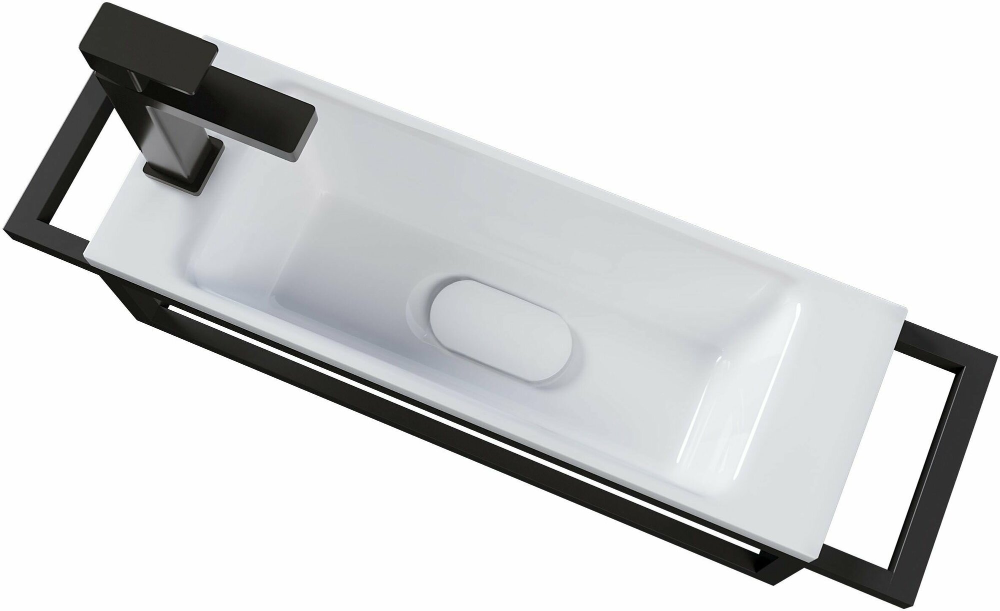 Консоль с раковиной Grossman Метрис 50 R/L черная