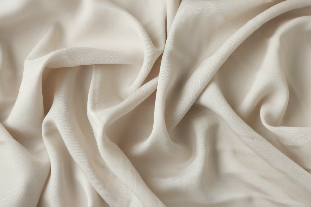 Ткань костюмно-плательный тенсел светло-бежевый, ширина 1.51 м