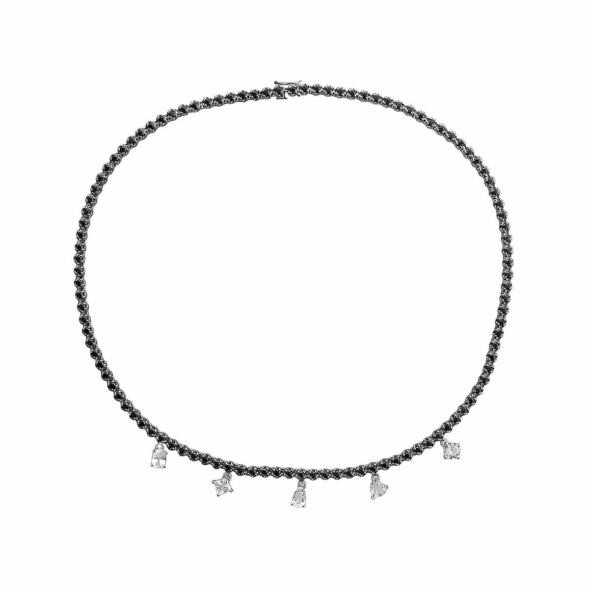 Колье, белое золото, 585 проба, шпинель, топаз