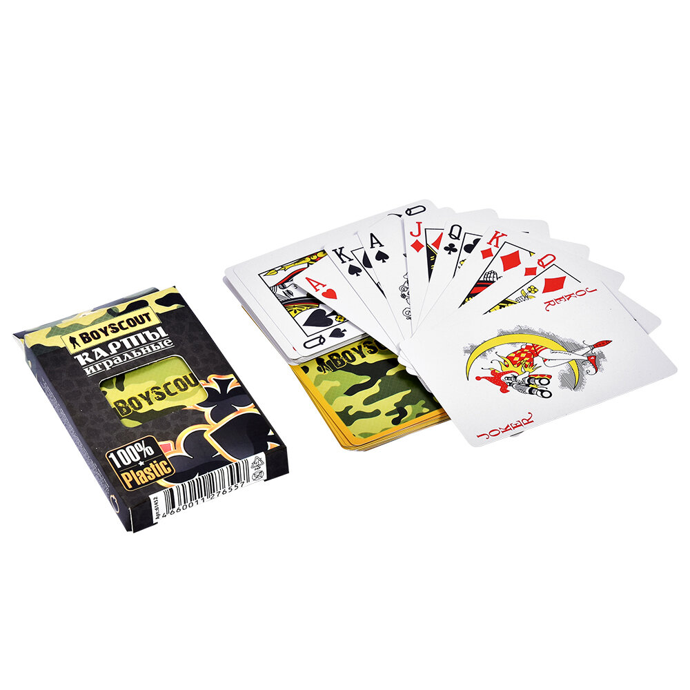 Карты игральные пластиковые "Boyscout", колода карт 54