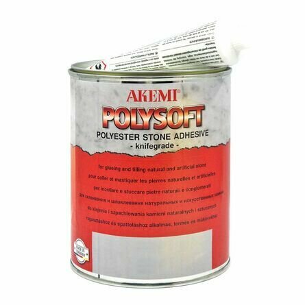 Кремообразный мраморный полиэфирный клей-шпатлевка POLYSOFT AKEMI (Полисофт Акеми), темно-бежевый 1,00 л.