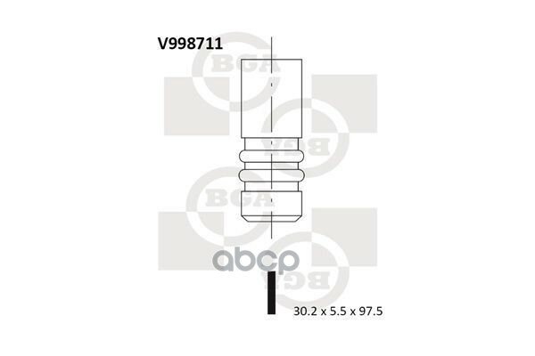 Клапан 30.3x5.5x97.3 EX CIT/PGT 1.4HDI 01- шт. Bga арт. V998711