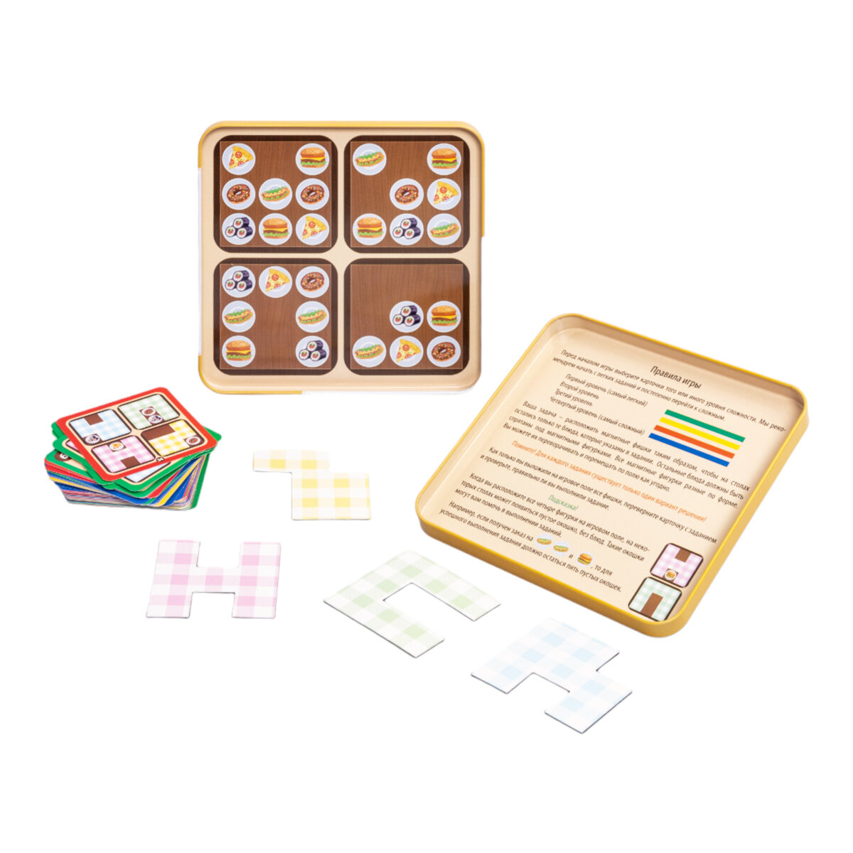 Настольная магнитная игра «Веселый официант» в жестяной коробочке