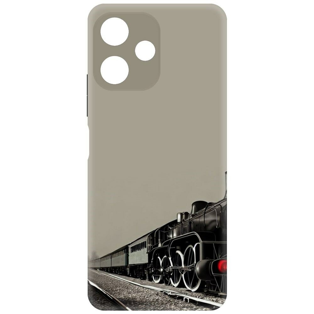 Чехол-накладка Krutoff Soft Case Паровоз для Xiaomi Poco M6 Pro 5G черный