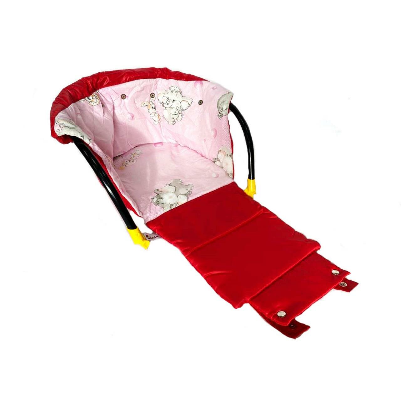 Матрасик Leda "Мамонтёнок", для санок, открытый, красный, 63x27x22 см