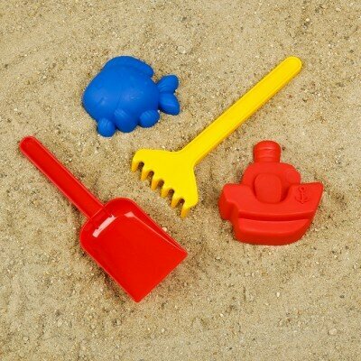 Набор Для Игры В Песке №114: 2 Формочки, Грабли, Совок