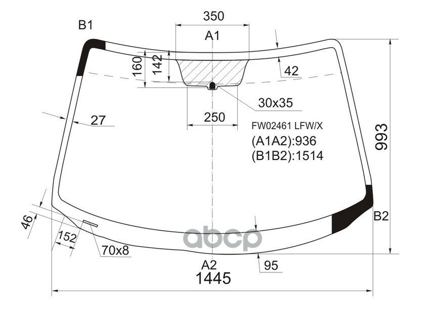 Стекло лобовое Mazda 3 03-06 XYG арт. FW02461 LFW/X