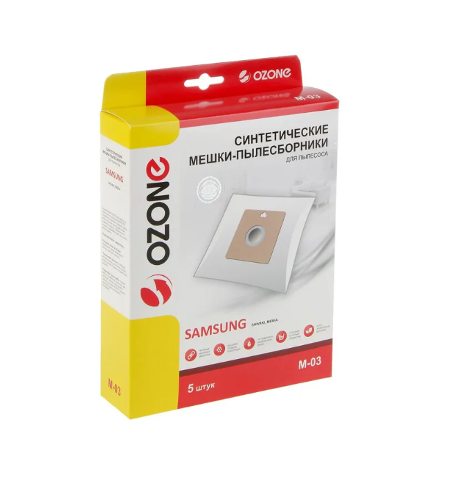 Пылесборник синтетический Ozone micron M-03, 5 шт (Samsung VP-77 )