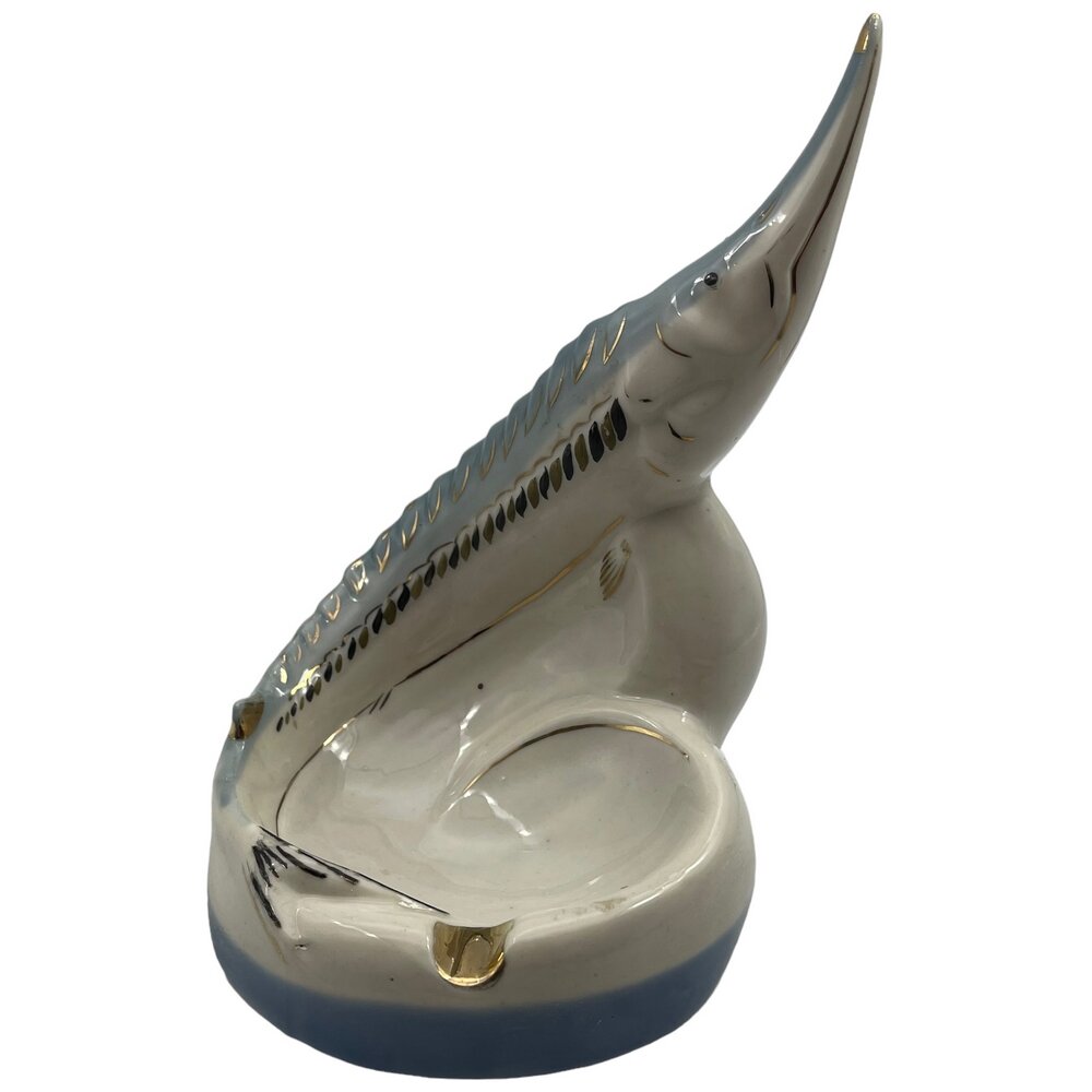 Фарфоровая пепельница "Осётр" 1956-1972 гг. Полонне ЗХК, СССР