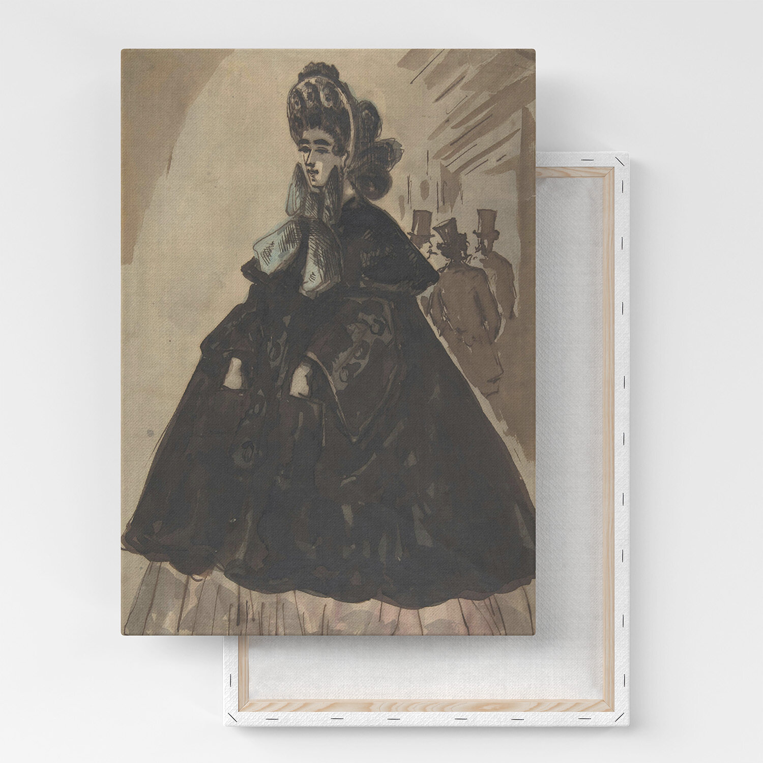 Картина на холсте, репродукция / Константен Гис - A Lady in a Bonnet and Coat / Размер 40 x 53 см