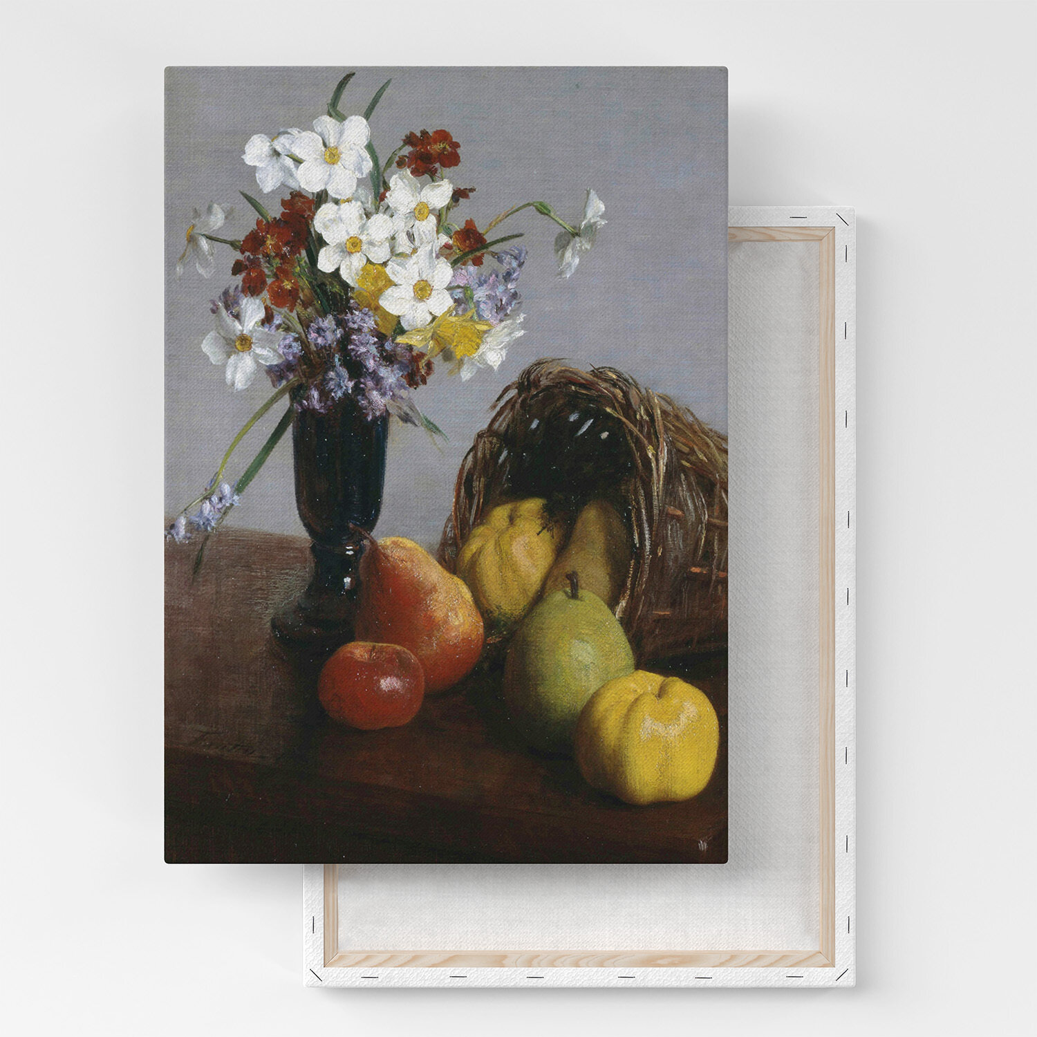 Картина на холсте, репродукция / Анри Фантен-Латур - Fruit and Flowers / Размер 30 x 40 см