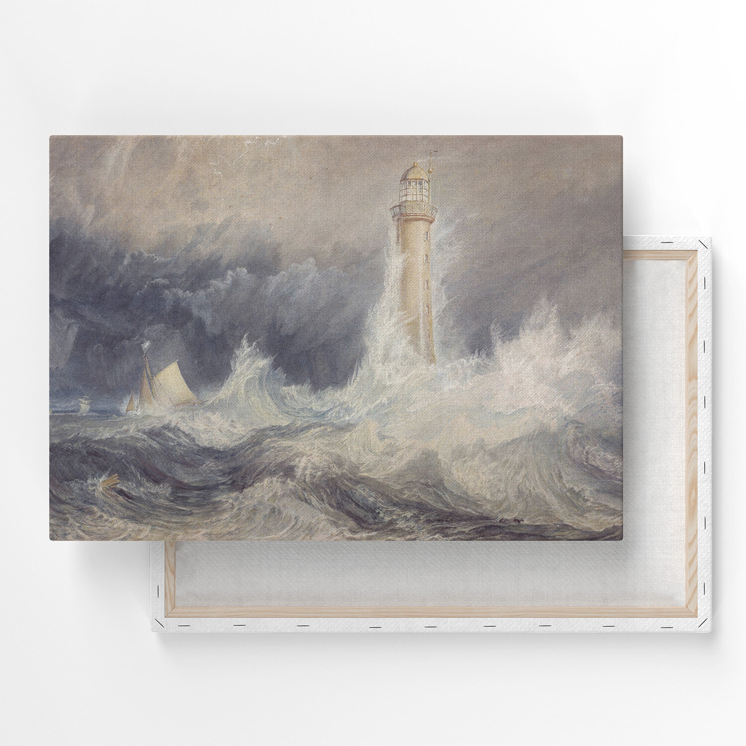 Картина на холсте, репродукция / Уильям Тёрнер - Bell Rock Lighthouse / Размер 80 x 106 см