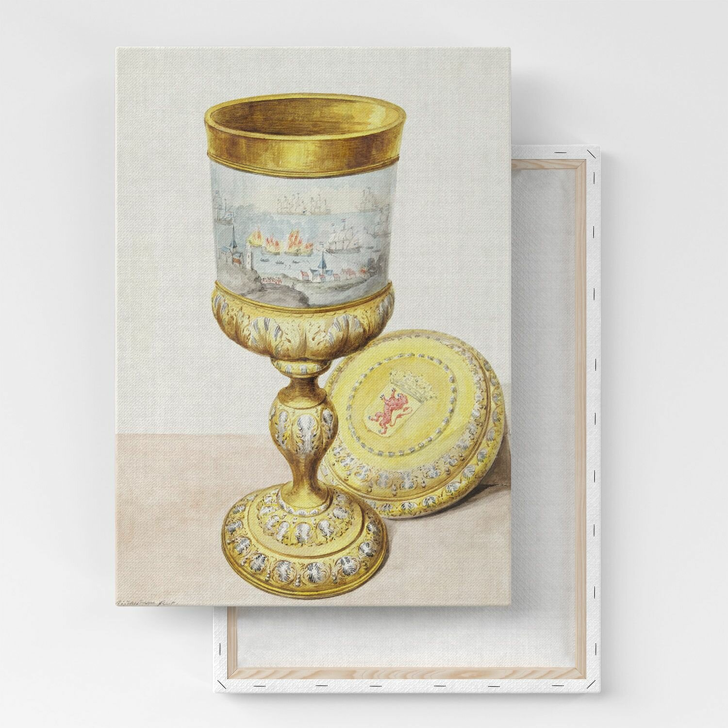 Картина на холсте, репродукция / Аерт Шоуман - Golden cup with lid / Размер 30 x 40 см