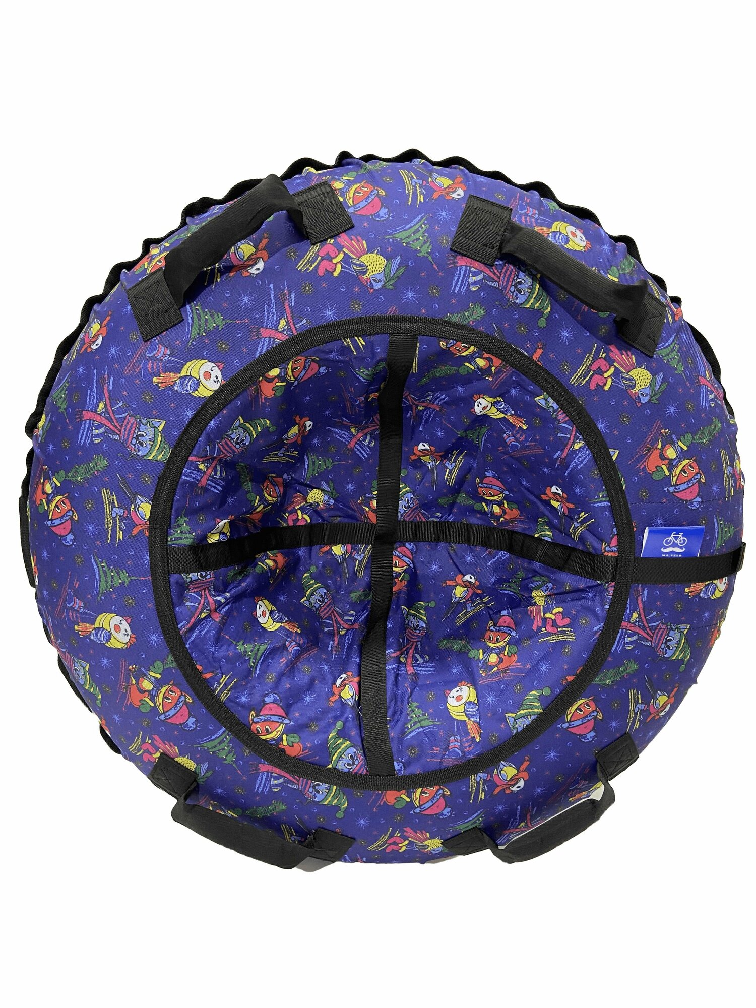 Тюбинг, ватрушка для катания 105 (100) см Мистер Вело "Премиум" Зверюшки на синем фоне