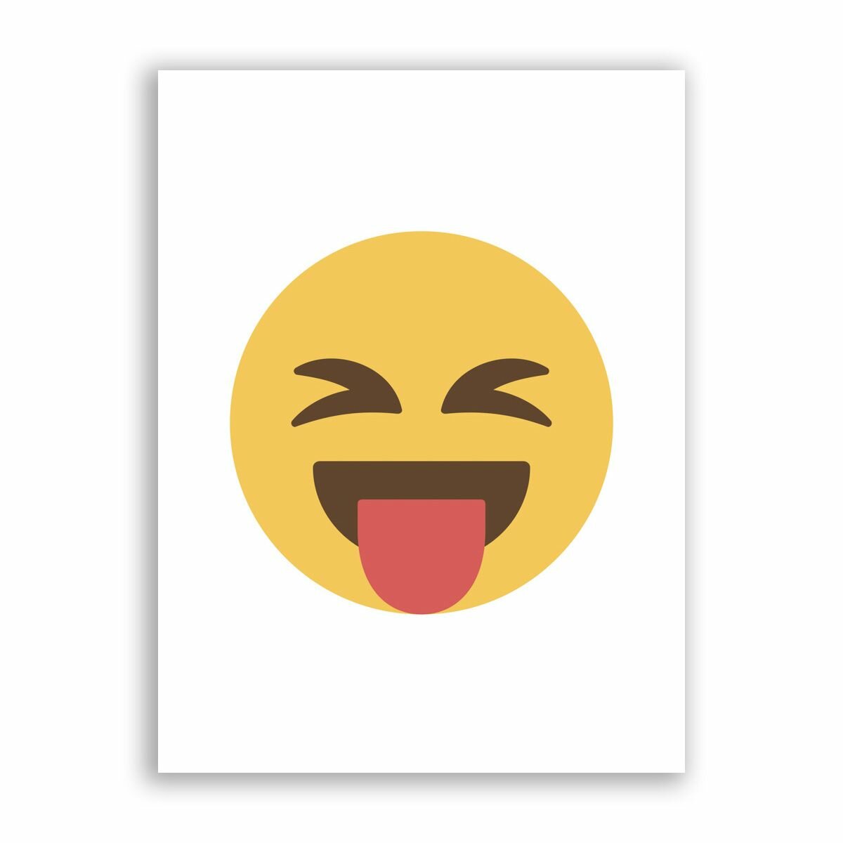 Постер, плакат на бумаге / Emoji / Прищурившееся эмодзи с языком / Размер 60 x 80 см
