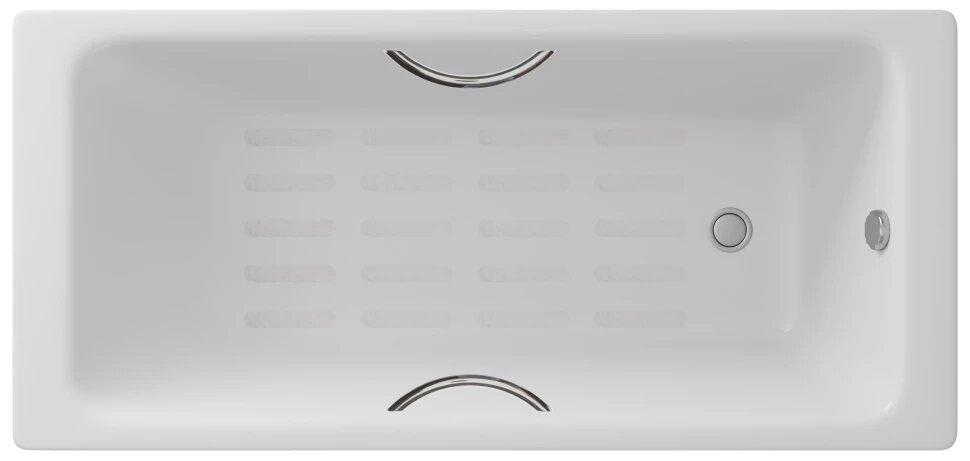 Ванна чугунная Delice Parallel DLR220506R-AS 180x80 см, с ручками, антискользящим покрытием, белый
