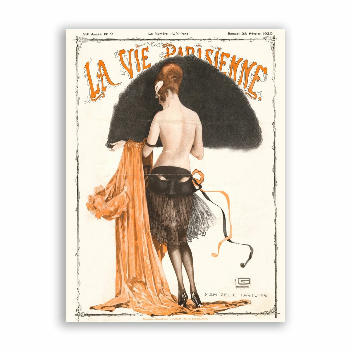 Постер на бумаге в стиле Пин-ап / La Vie Parisienne / Размер 60 x 80 см