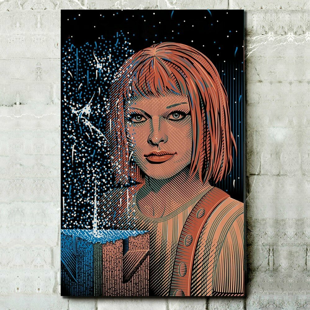 Картина интерьерная на дереве фильм пятый элемент (Милла Йовович, Milla Jovovich, фантастика) - 14297 В