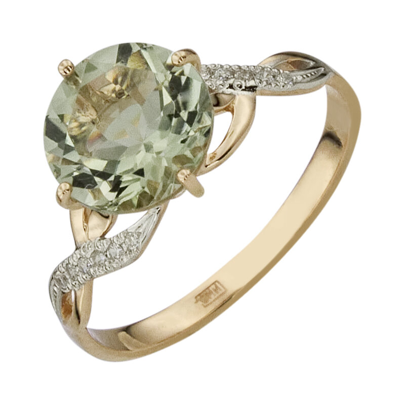 Кольцо ALORIS, красное золото, 585 проба, аметист