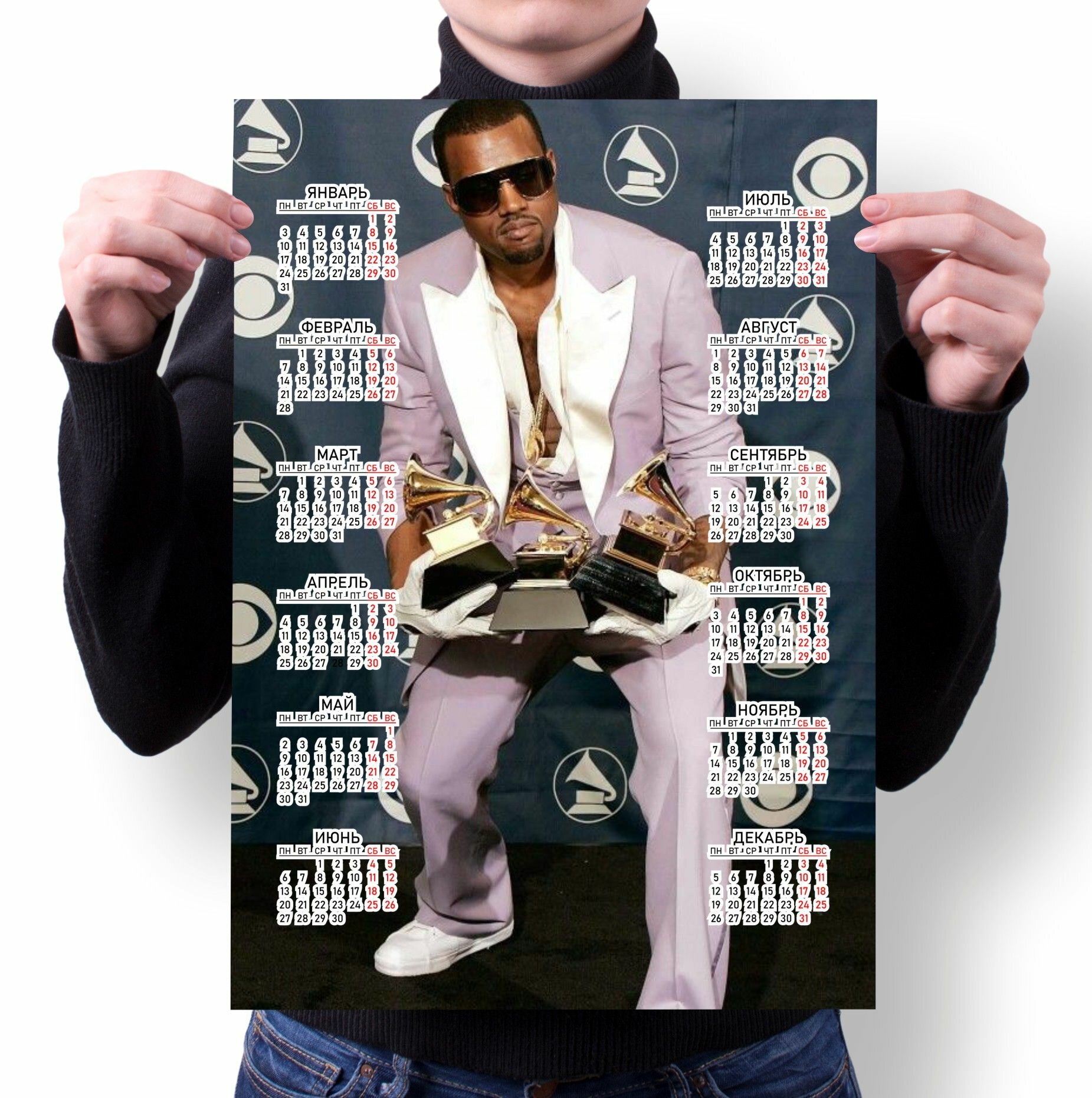 Календарь формата А3 с принтом "Пафф Дэдди", Puff Daddy