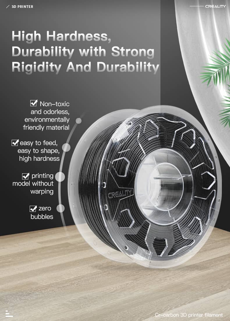 Филамент Creality CR-PLA Carbon 1.75мм. Карбон 1 кг.