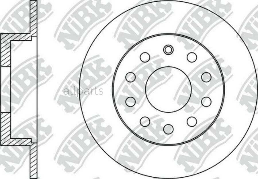 NIBK RN33005 Диск тормозной задний VAG+SKODA ALL 03-> /D=253MM NIBK RN33005
