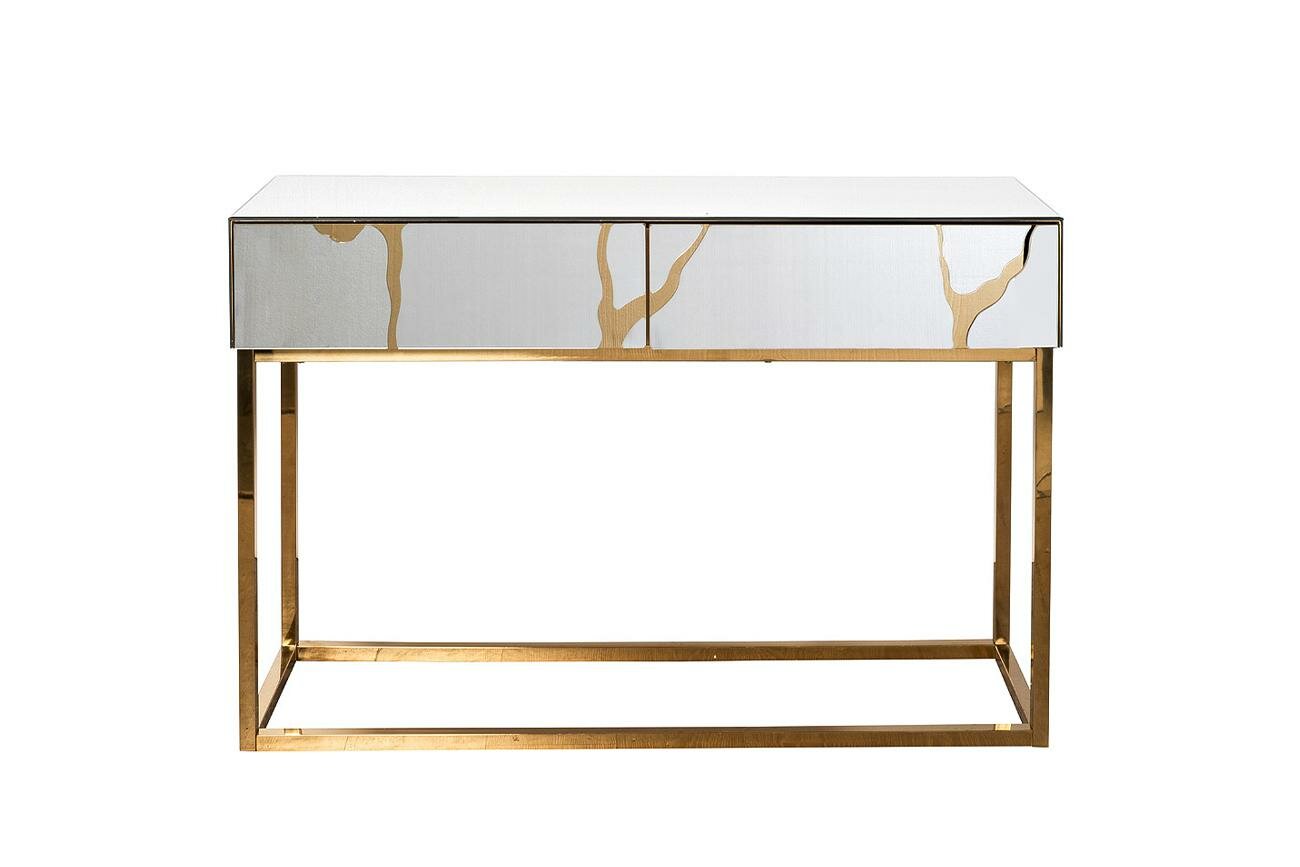 Консоль Garda Decor KFG197 Консоль зеркальная c золотым декором 120*42*79см арт. KFG197