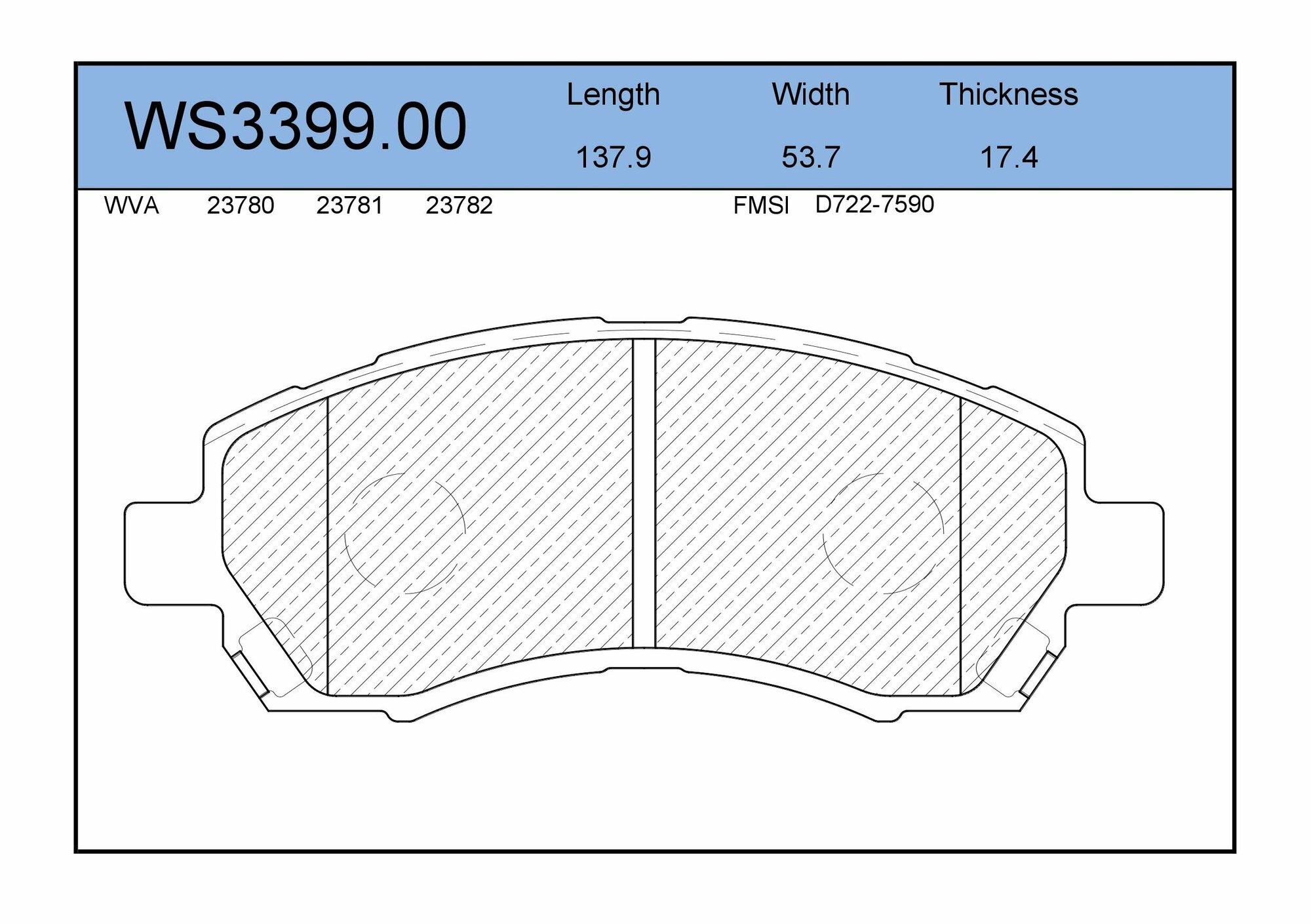 Колодки тормозные дисковые перед JEENICE WS3399.00
