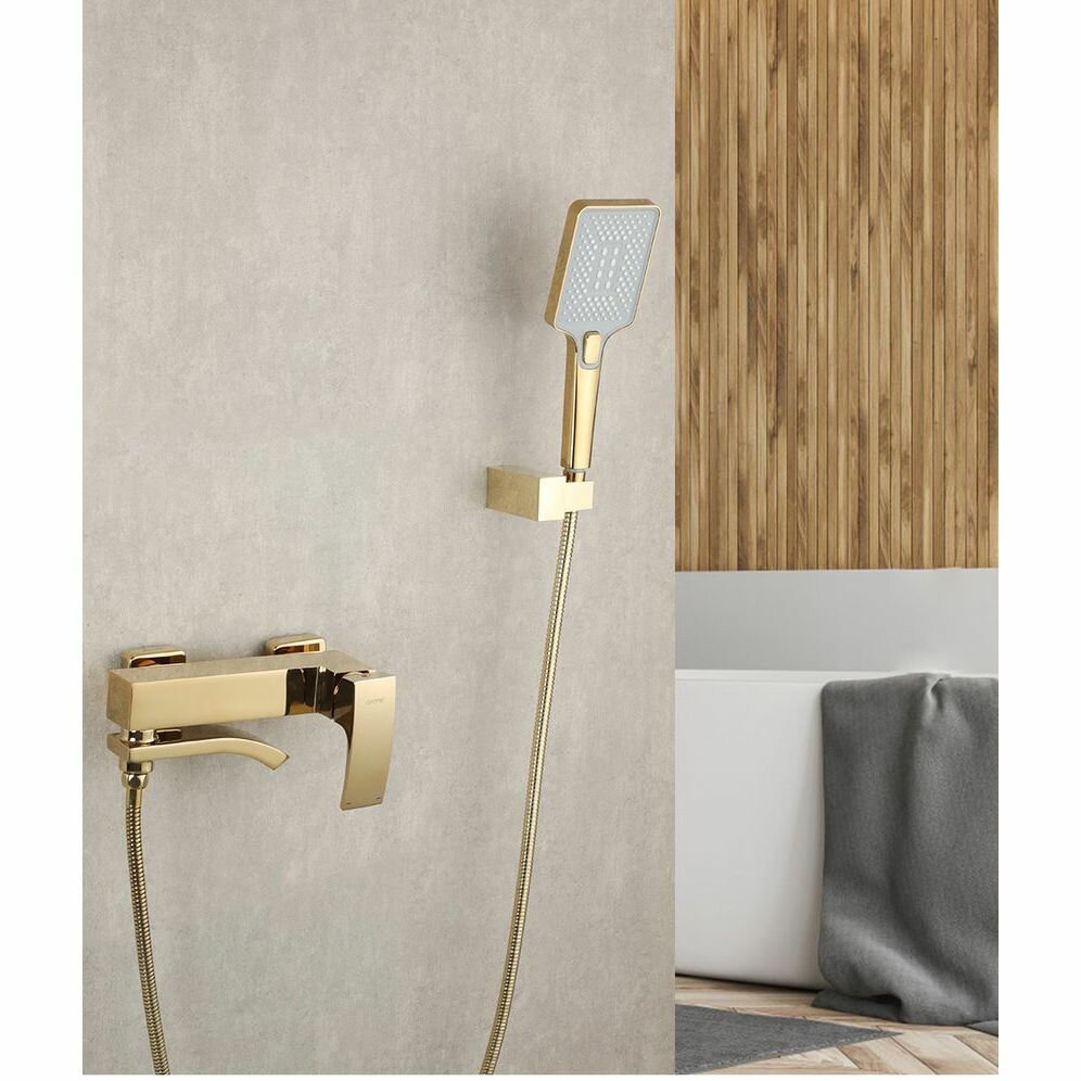 Смеситель для ванны с коротким изливом Gappo G3207-3 латунь, золото