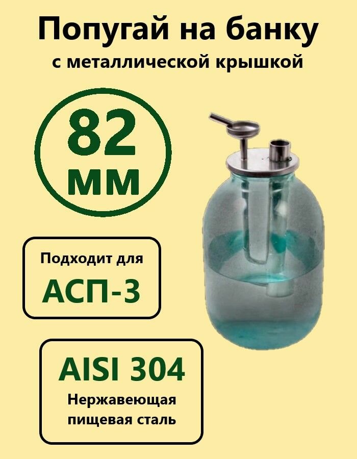 Попугай на банку с металлической крышкой