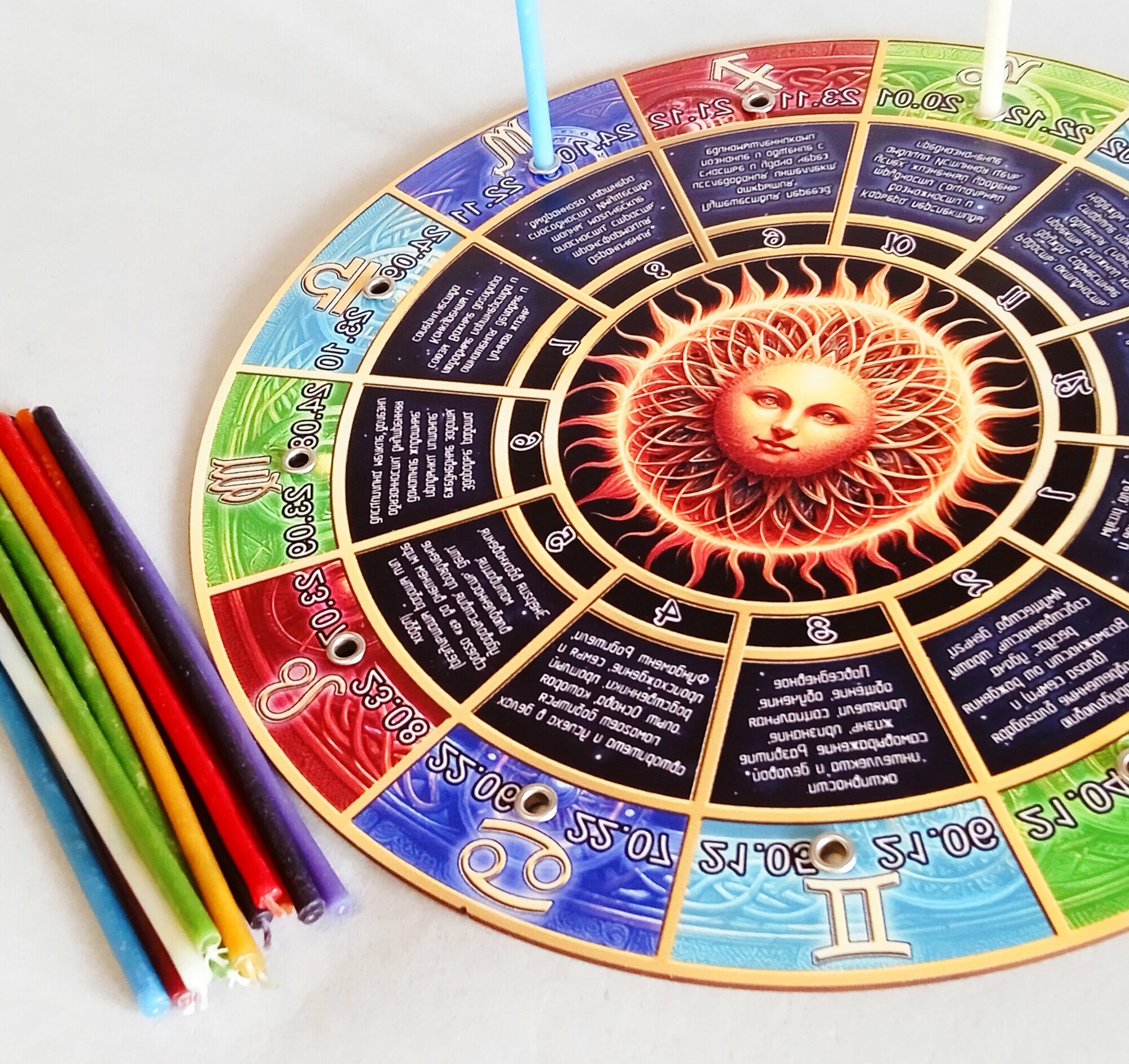 Алтарь Гадание на Год, рунический Магический круглый 27 см со свечами